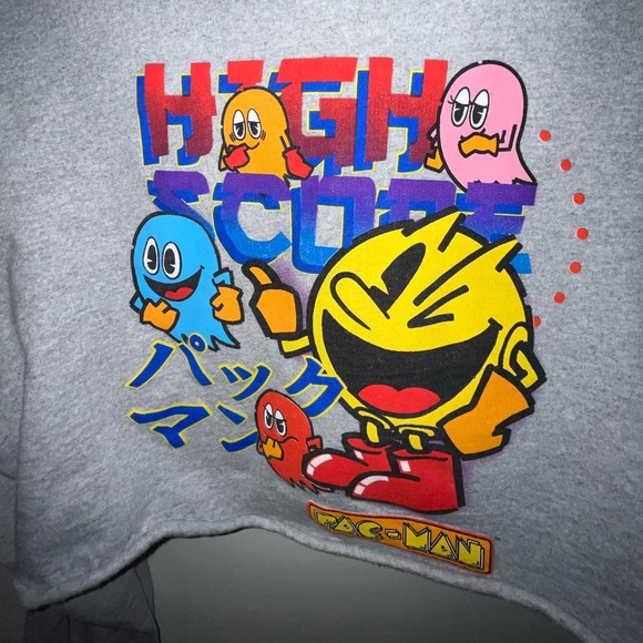 pac man | Tops | Pacman Pac Man High Score Crop Cropped Sweatshirt ...